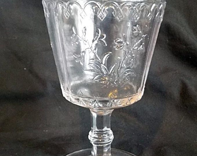 Vintage EAPG SAGE Goblet Water Glass Iowa City Fint Glass Mfg 1880's Scarce - Etsy