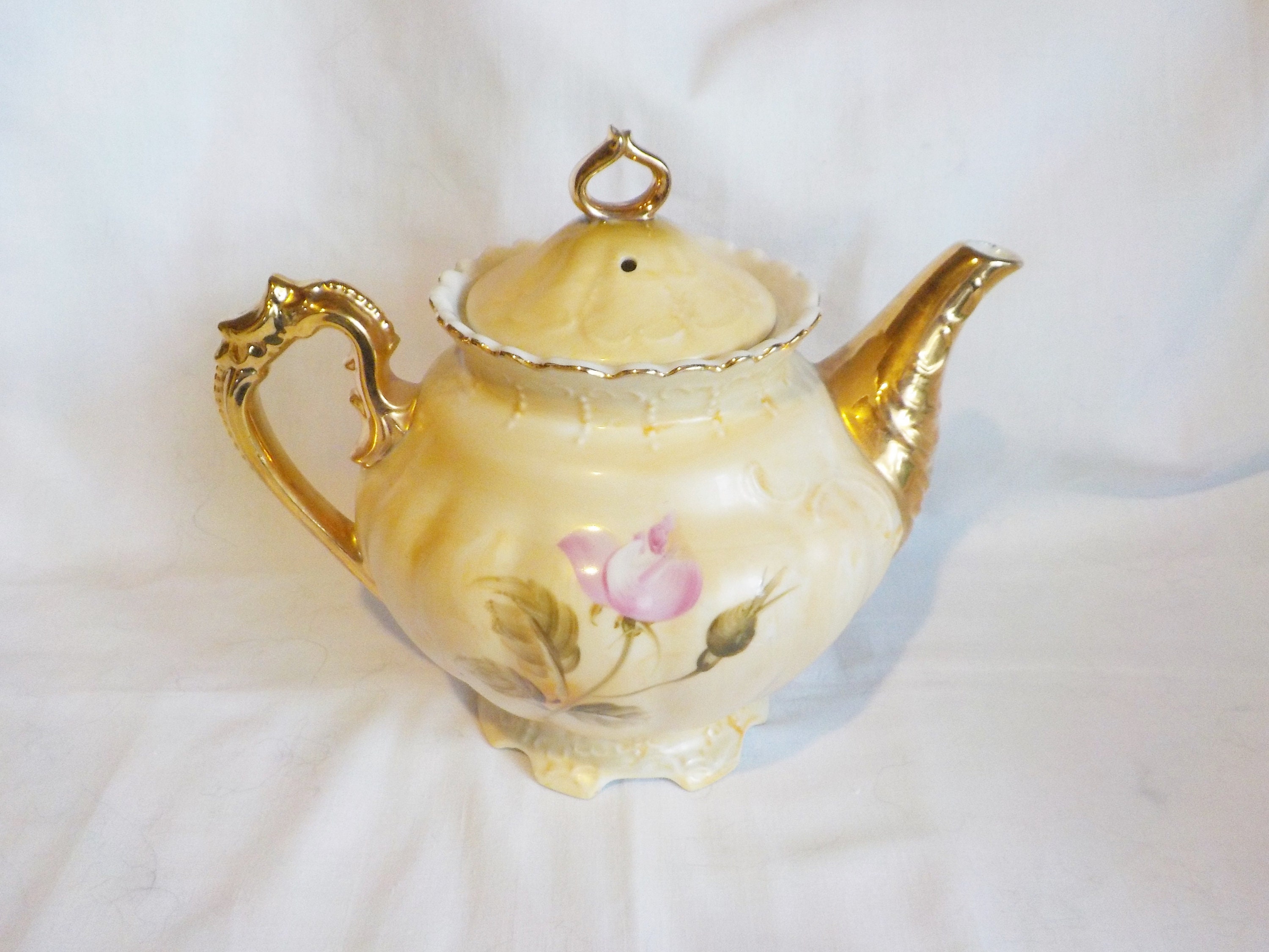 Vintage Lefton Heritage Rose Brown Teapot Tea Pot 6 Cup - Etsy