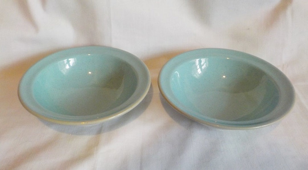 2 Vintage Harkerware Harker Ware Blue Mist Rimmed Soup Cereal Bowls - Etsy