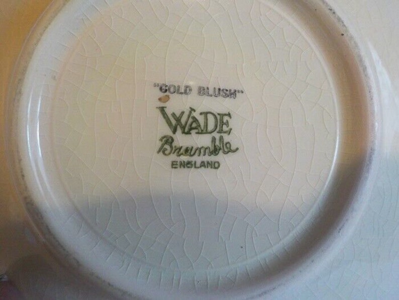Vintage Wade Pottery GOLD BLUSH BRAMBLE Round Candy Mint Dish England ...