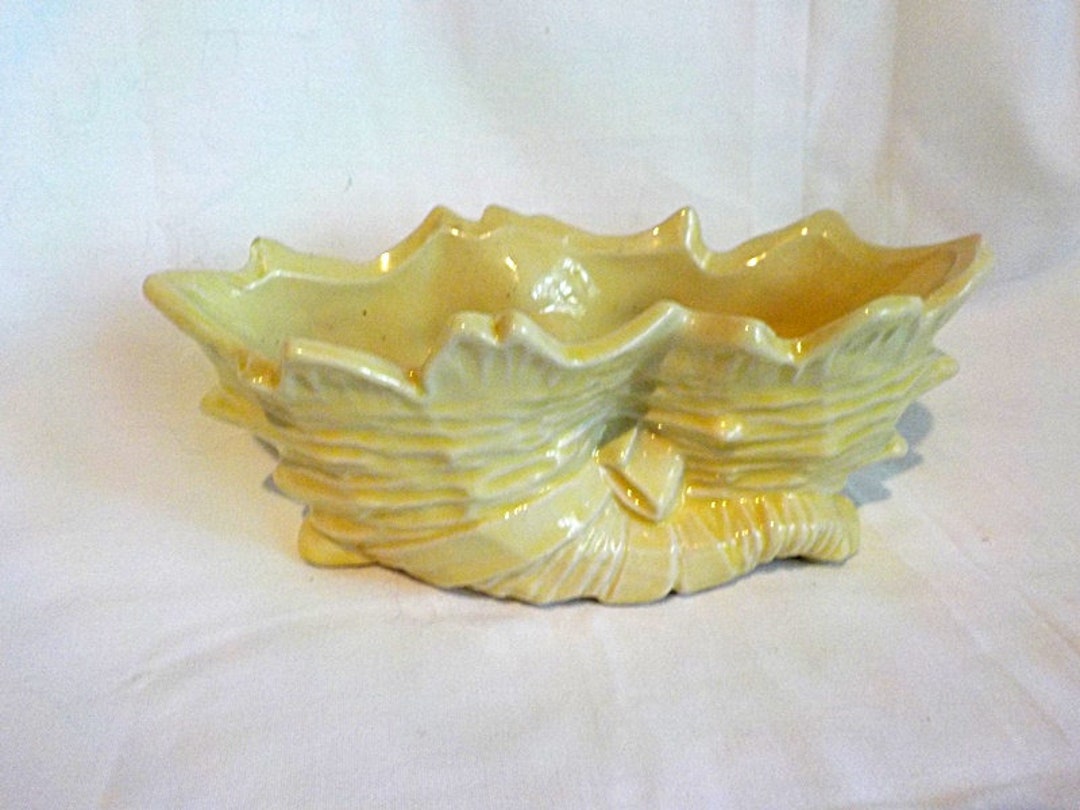 Vintage Mccoy Pottery Double Shell Planter Yellow - Etsy