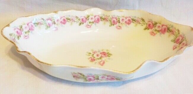 Vintage Limoges France PINK ROSES Pickle Olive Dish Elite Works - Etsy