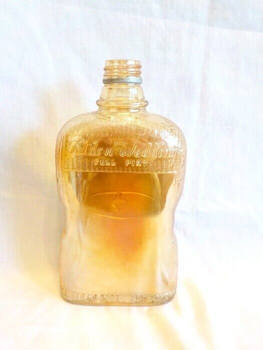 Vintage Carnival Glass GOLDEN WEDDING Whiskey Bottle Flask Pint - Etsy