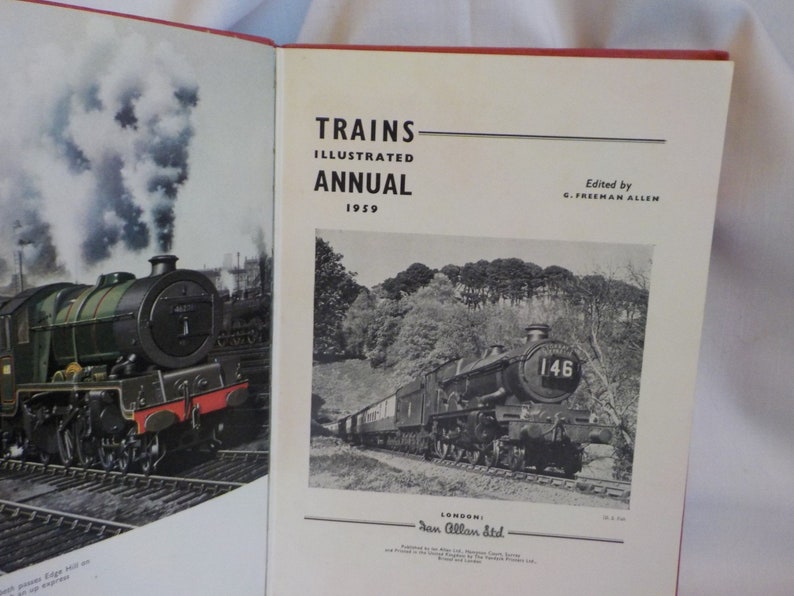Vintage 1959 Train Illustrated Annual Book British Steam Trains Longmor ...