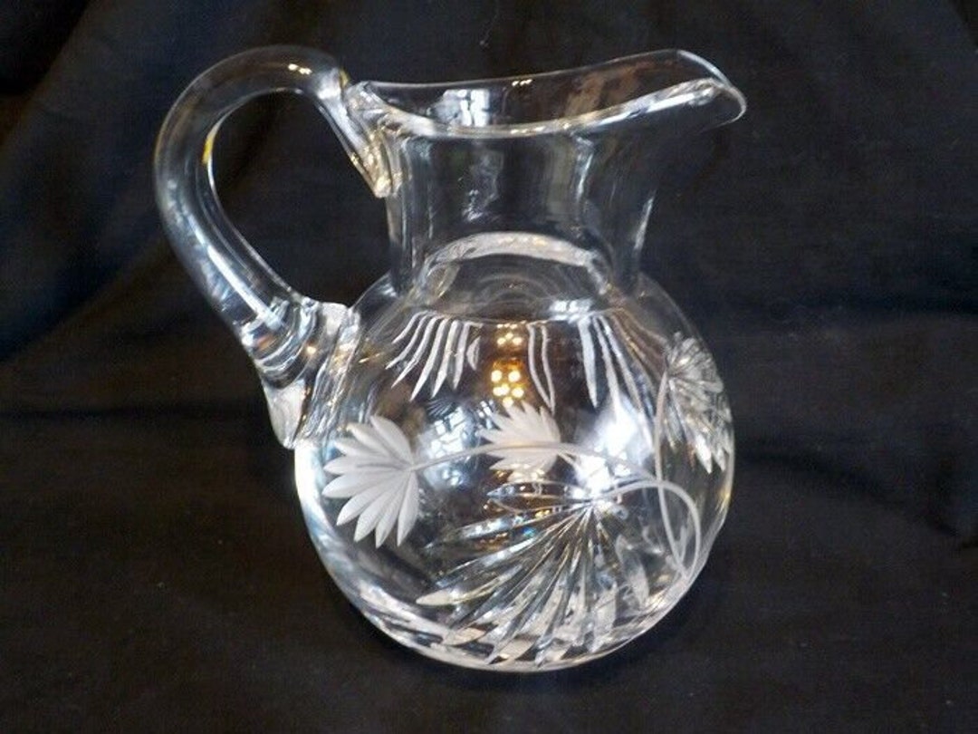 NICE Goebel Crystal Water Pitcher Cut Crystal 36oz Signed on Bottom - Etsy