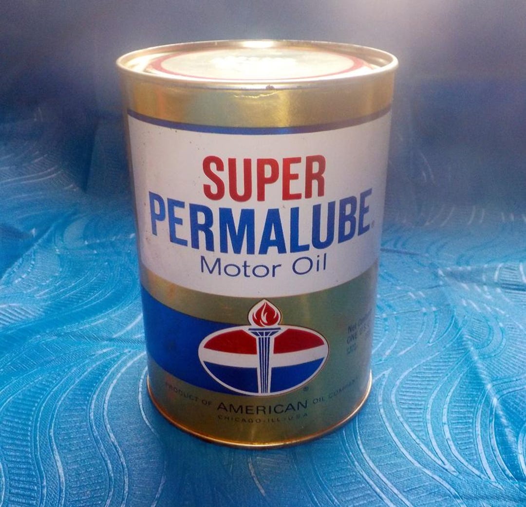Vintage American Motor Oil Can Super Permalube Cardboard Can 1 Quart - Etsy
