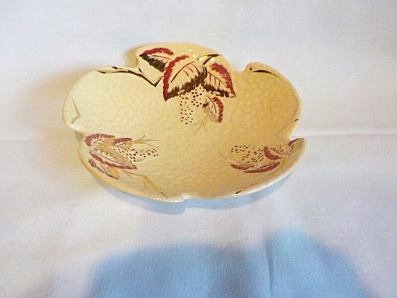 Vintage Wade Pottery GOLD BLUSH BRAMBLE Round Candy Mint Dish England ...