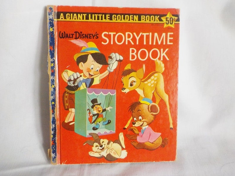 Vintage 1958 Giant Little Golden Book Walt Disneys Storytime Book A ...
