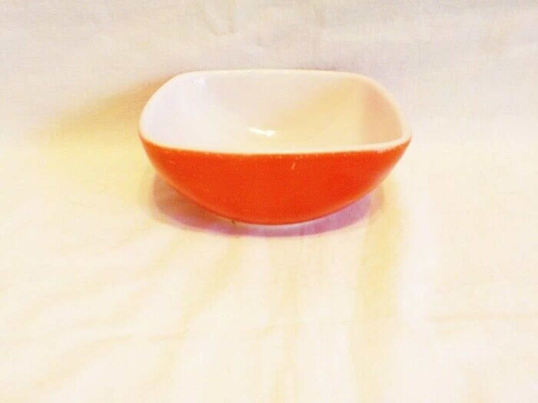 Vintage Red Pyrex Square Cereal Bowl - Etsy