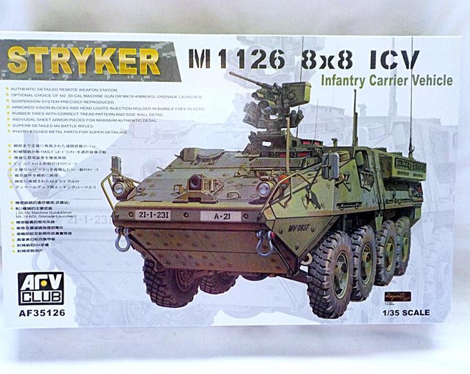 AFV Stryker M1126 8x8 ICV Infantry Carrier Vehicle Model Kit Open Box ...