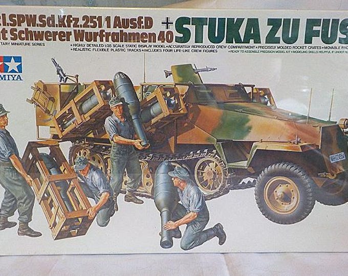 Tamiya German Half Track Rocket Launcher Tank Model Kit SEALED 35151 1/ ...