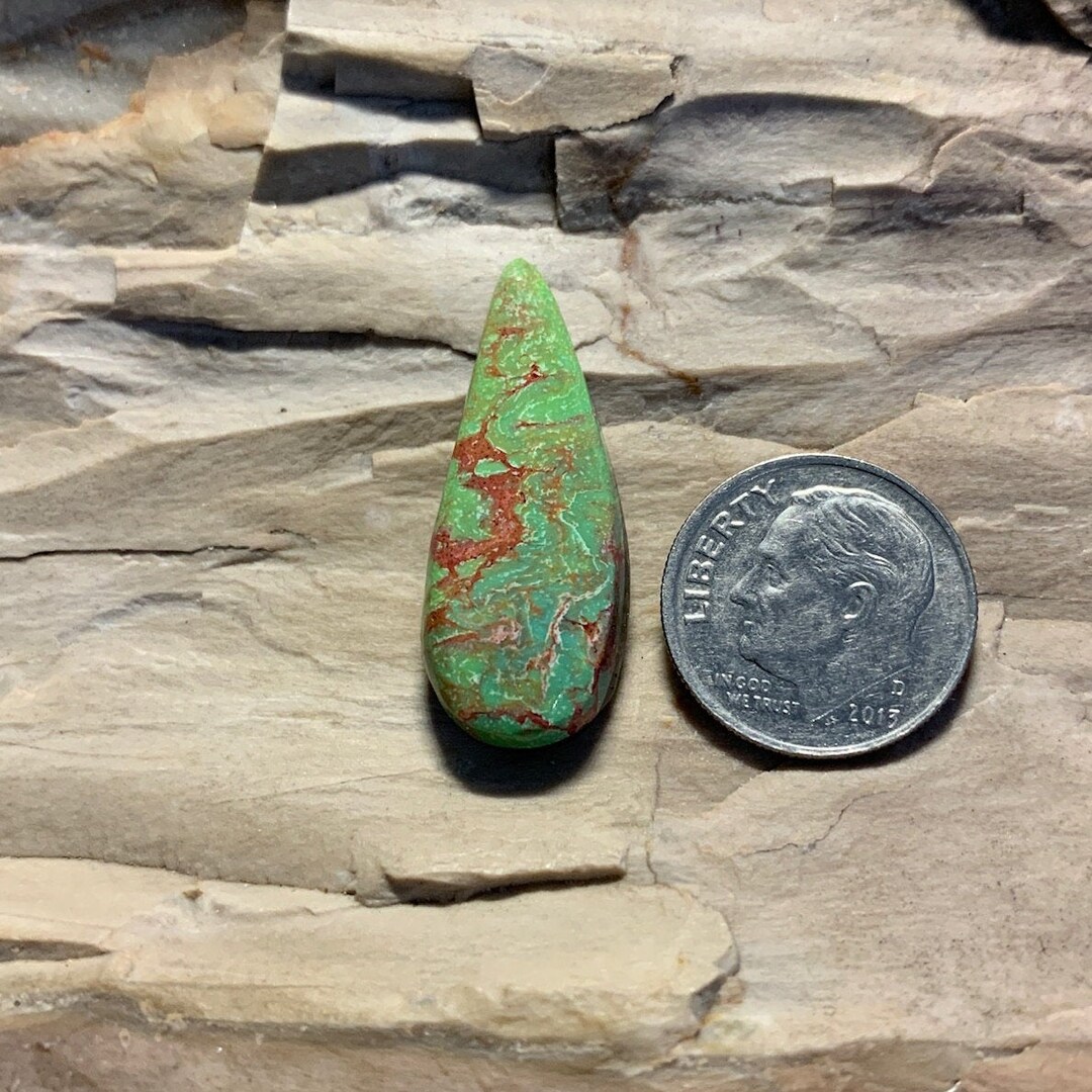 Nevada Green Turquoise Cabochon With Reddish Brown Matrix 10 Carat ...