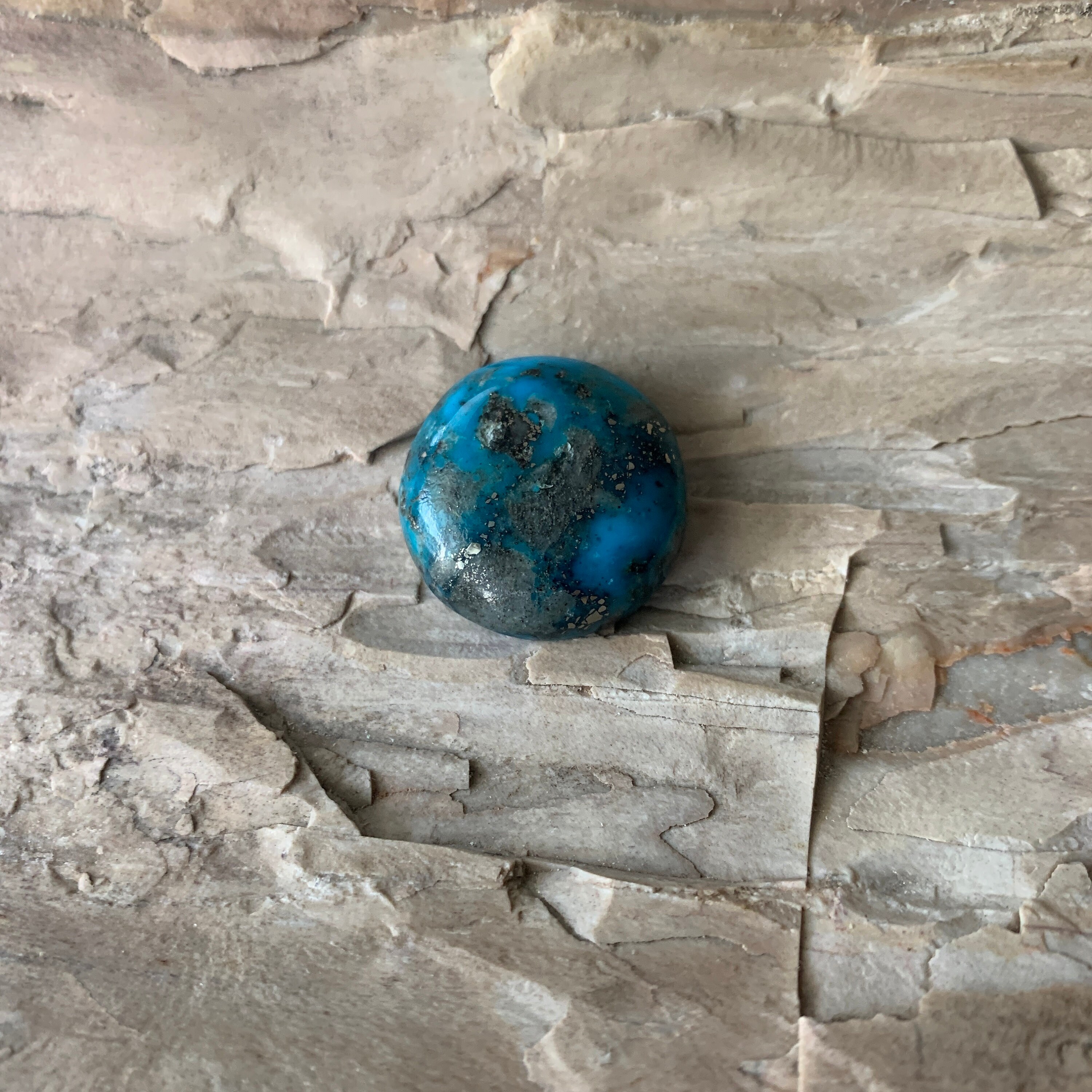 Ithaca Peak Blue Turquoise Cabochon With Shadowy Dark Green Matrix ...