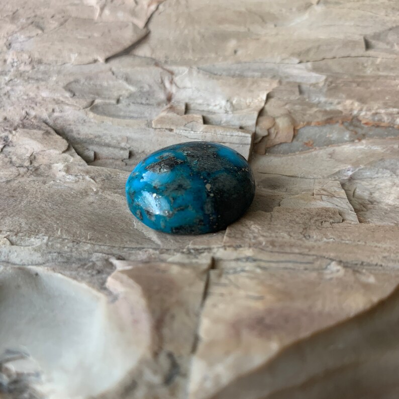 Ithaca Peak Blue Turquoise Cabochon With Shadowy Dark Green Matrix ...