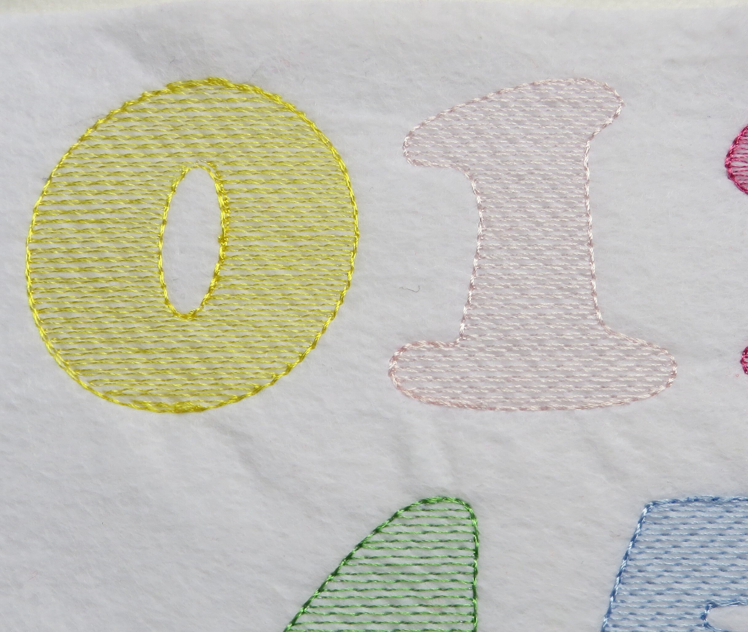 Machine Embroidery Design Numbers 0-9 Quick Stitch Sketch - Etsy