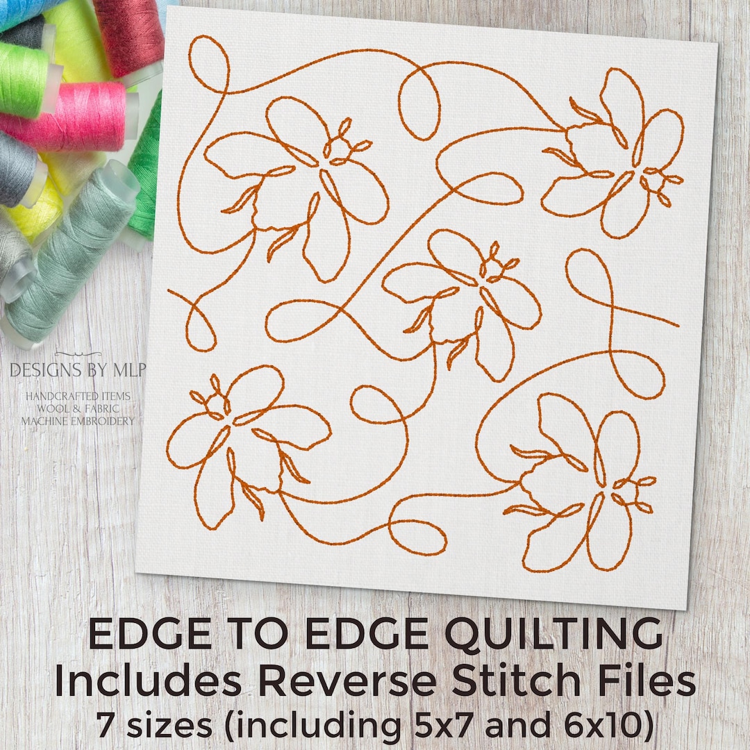 Bumble Bees E2E Quilt Block Machine Embroidery Design, Continuous Line ...