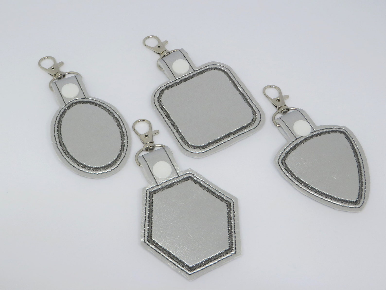 Machine Embroidery Design 4 Basic Shapes Blank Key Fob ITH - Etsy