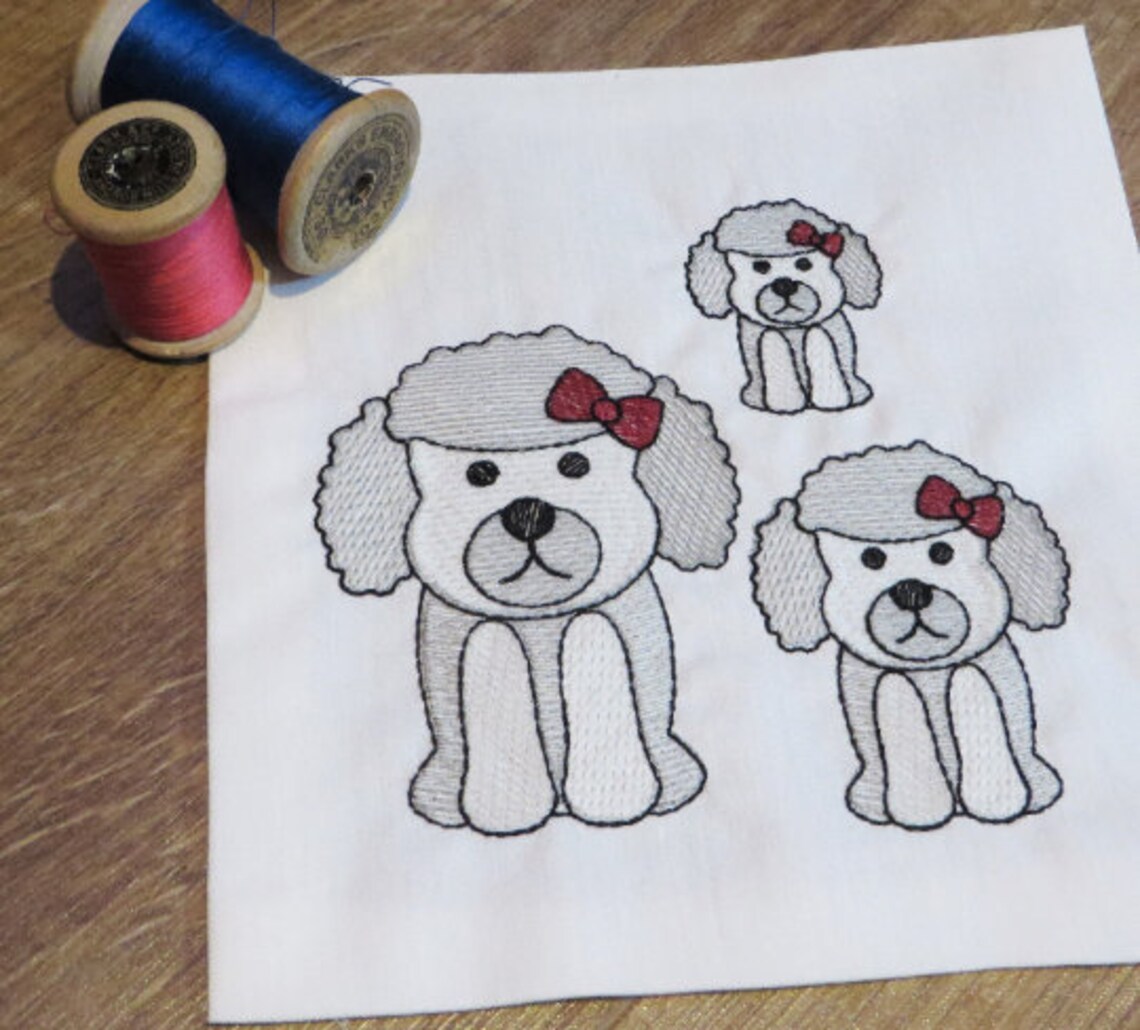 Dog Embroidery Designs Cute Puppy Pattern Quick Stitch - Etsy