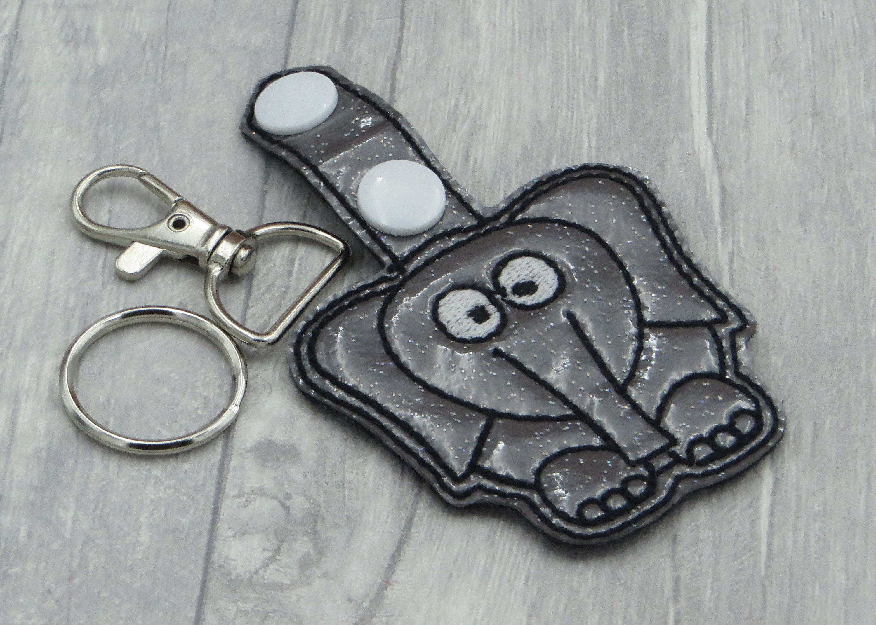 Elephant Embroidery Key Fob Design in the Hoop Key Fob - Etsy