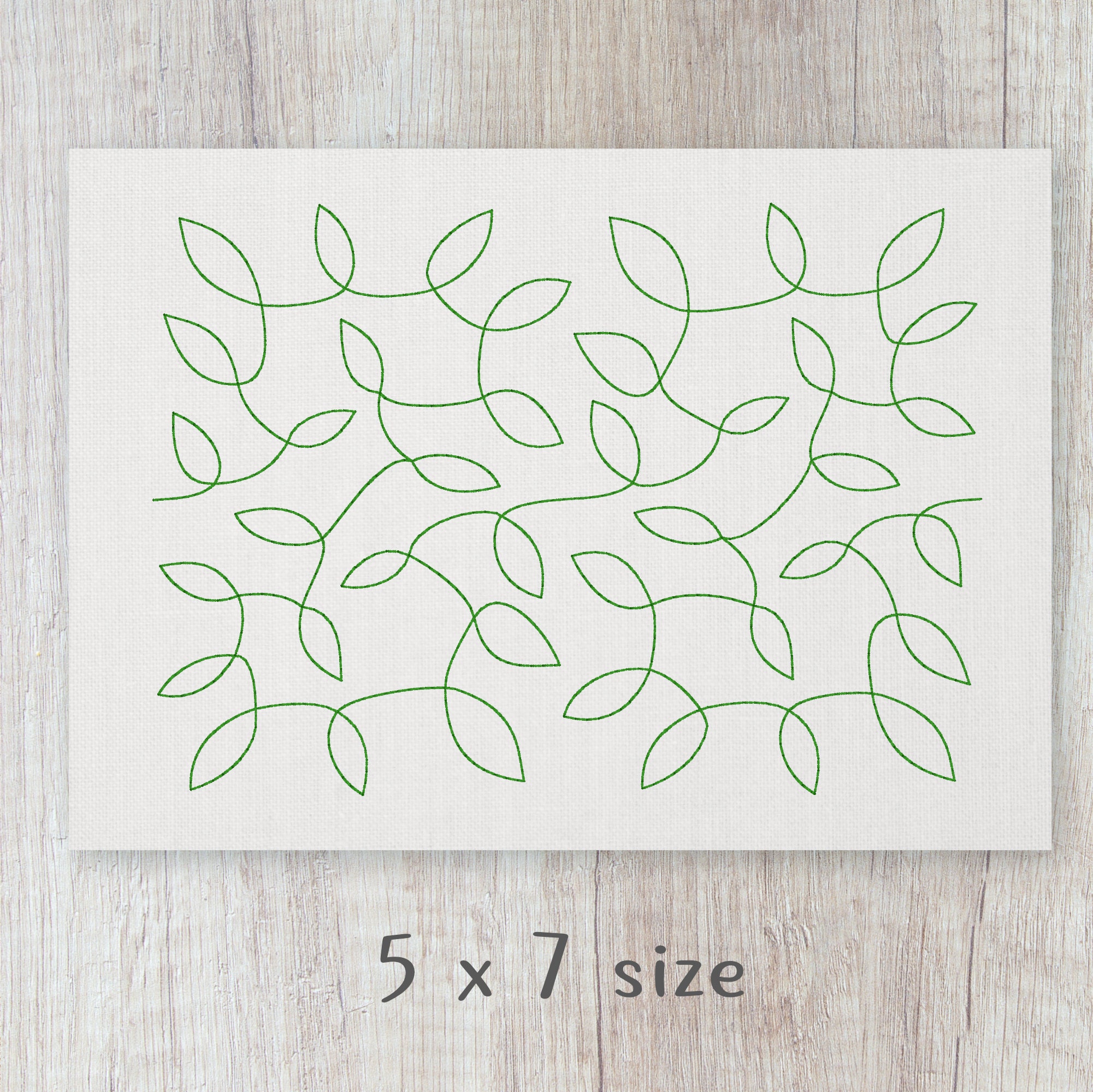 Wavy Leaves E2E Quilt Block Machine Embroidery Design, Continuous Line ...