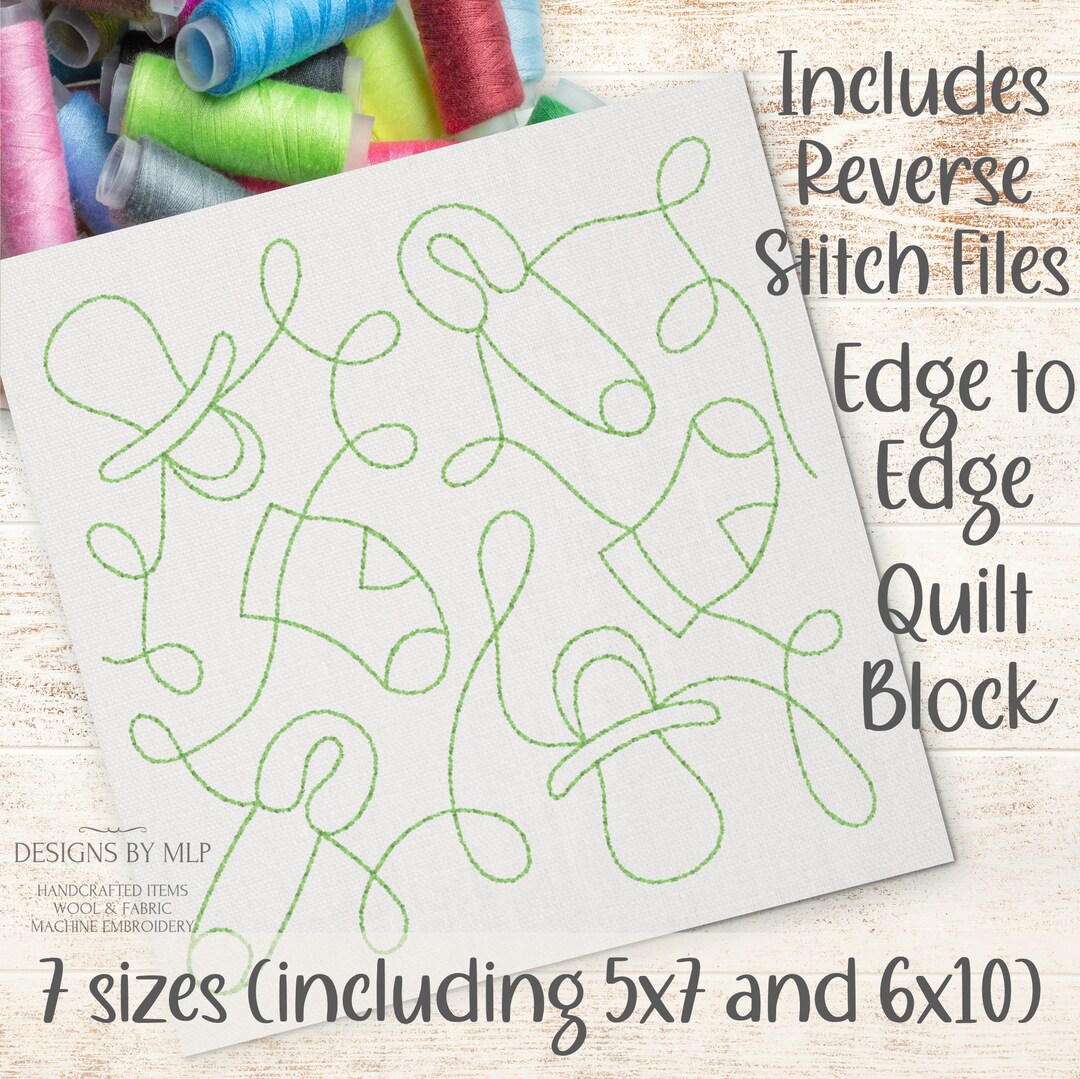 Baby Dummy Sock, Edge to Edge E2E Quilt Pattern, Continuous Line Single ...