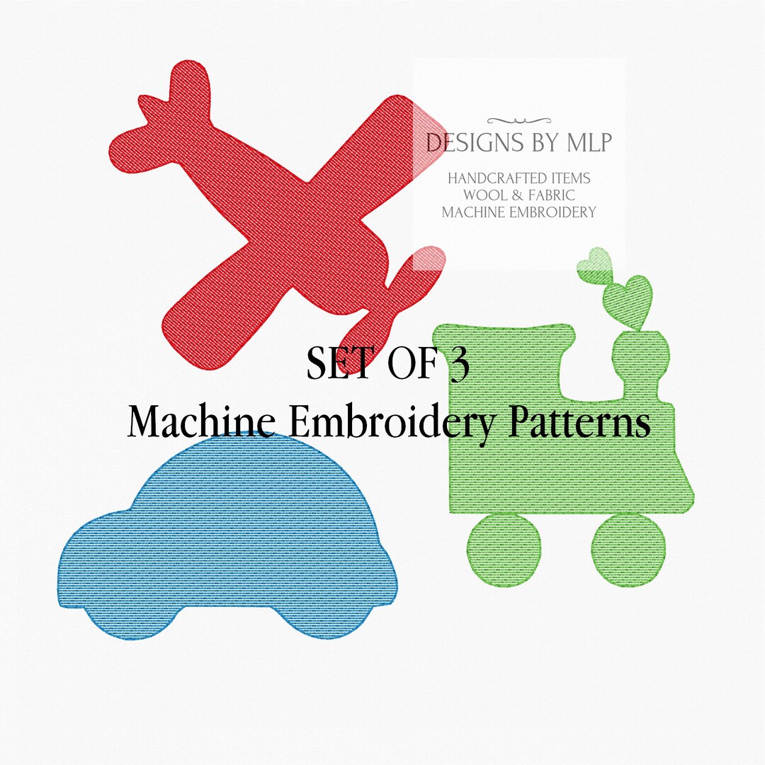 Cute Fun Toy Transport Machine Embroidery Design Train Plane - Etsy