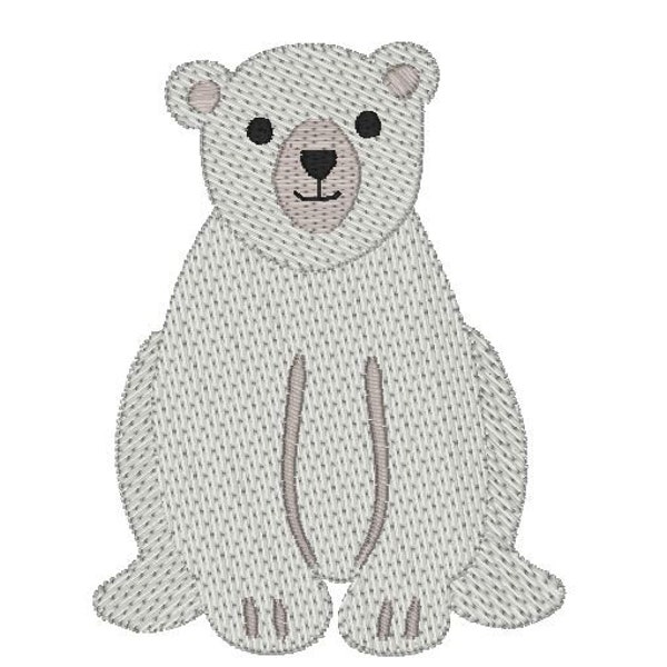 Polar Bear Embroidery Pattern - Etsy