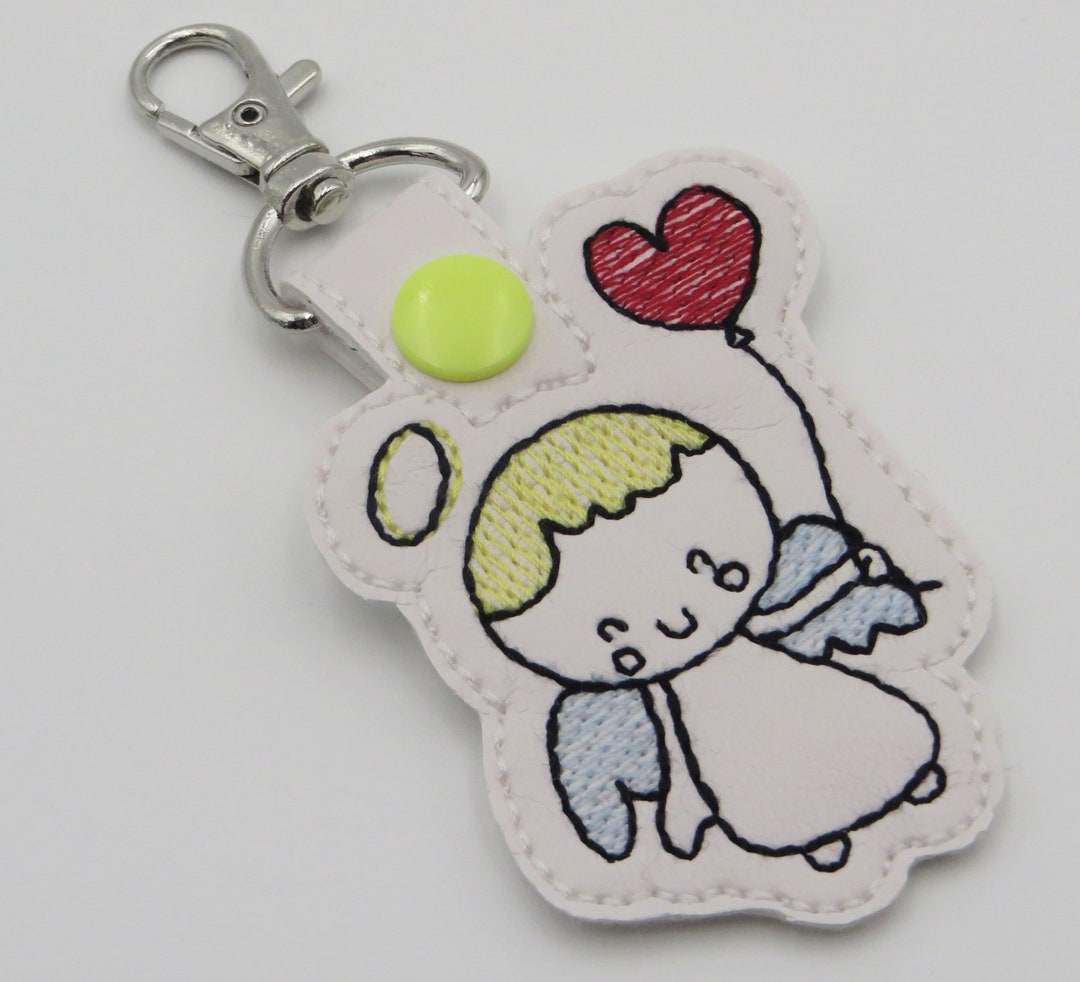 Embroidery Key Fob Designs, Angel Embroidery Design, in the Hoop Keyfob ...