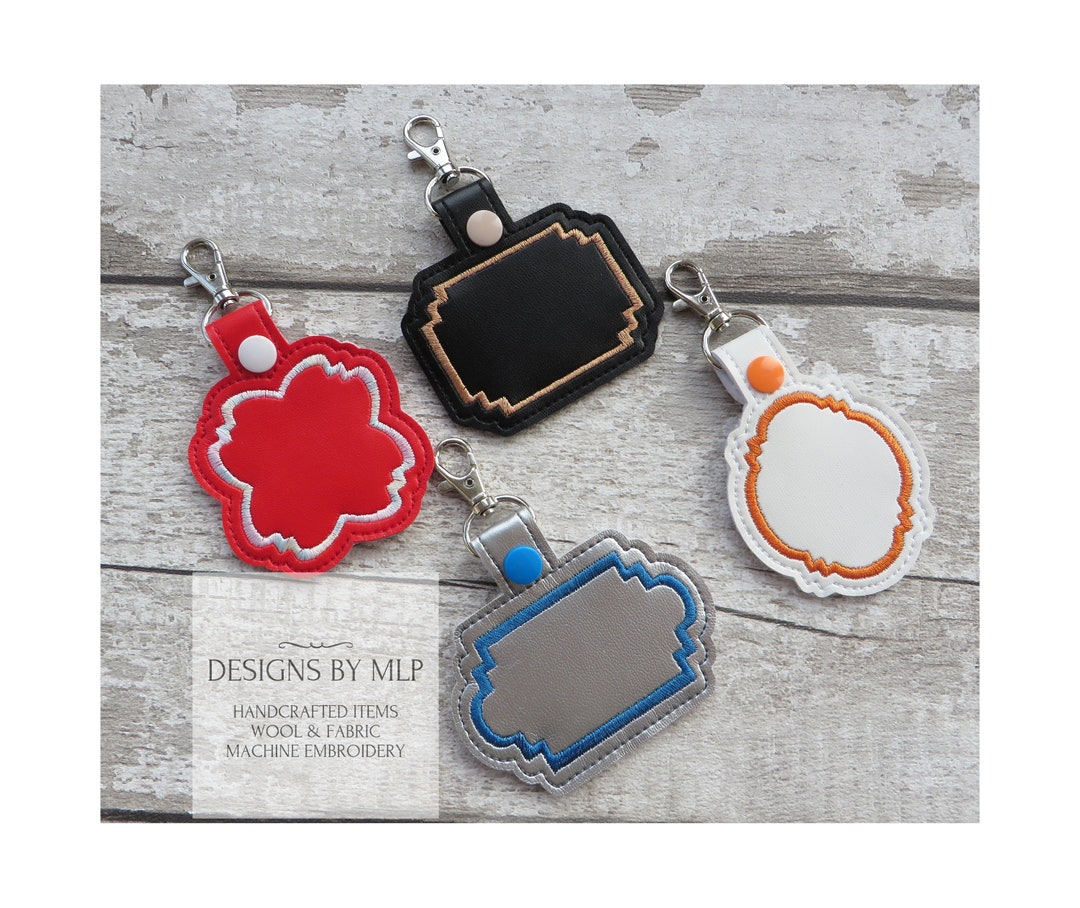 Machine Embroidery Key Fob Designs, Set of 4 Blank Key Fob ITH Machine ...