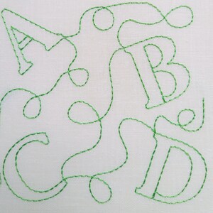 Alphabet Letters ABCD Edge to Edge Quilt Pattern, E2E Quilt Block ...
