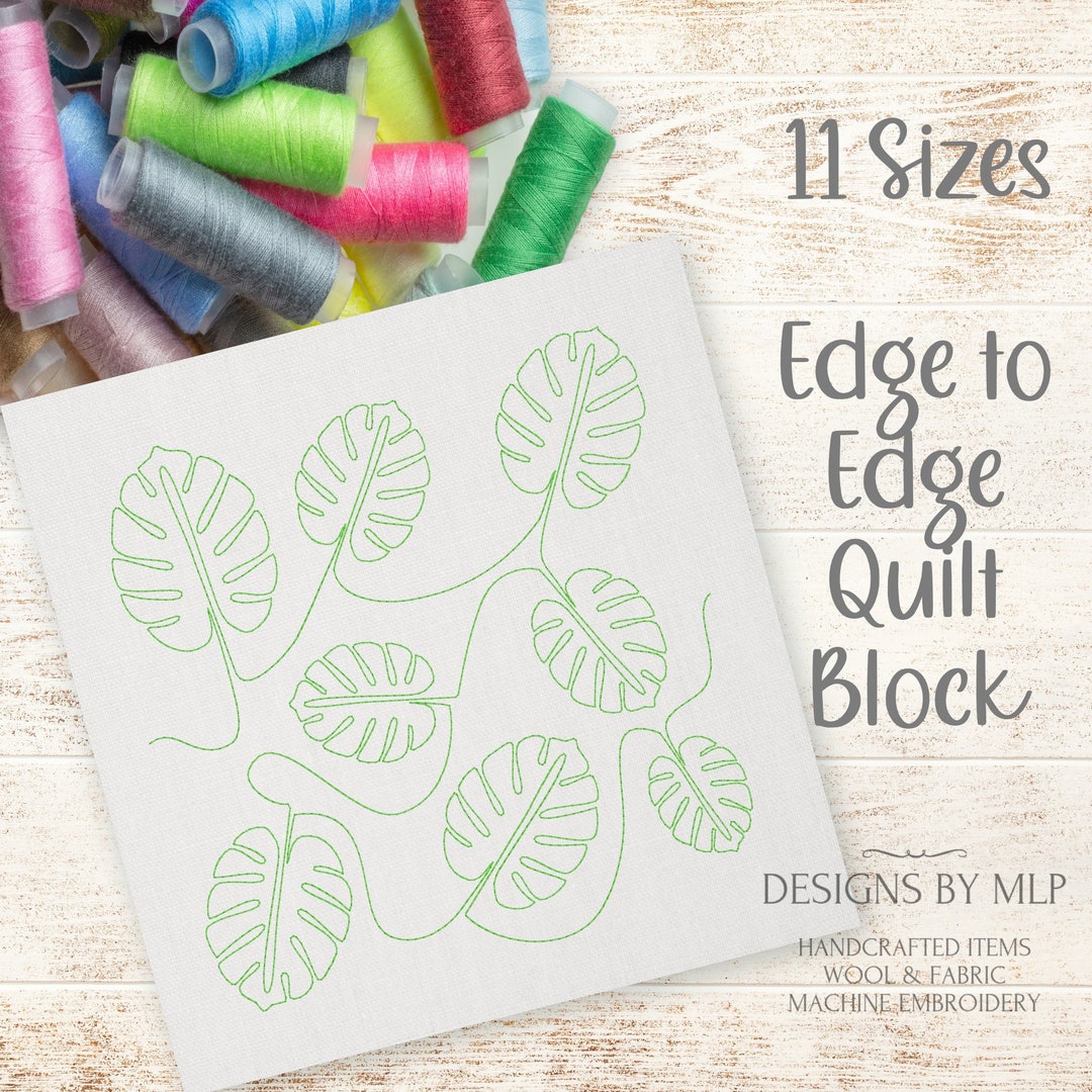 Monstera Leaf Swiss Cheese Plant Edge to Edge Quilt Pattern, E2E Quilt ...