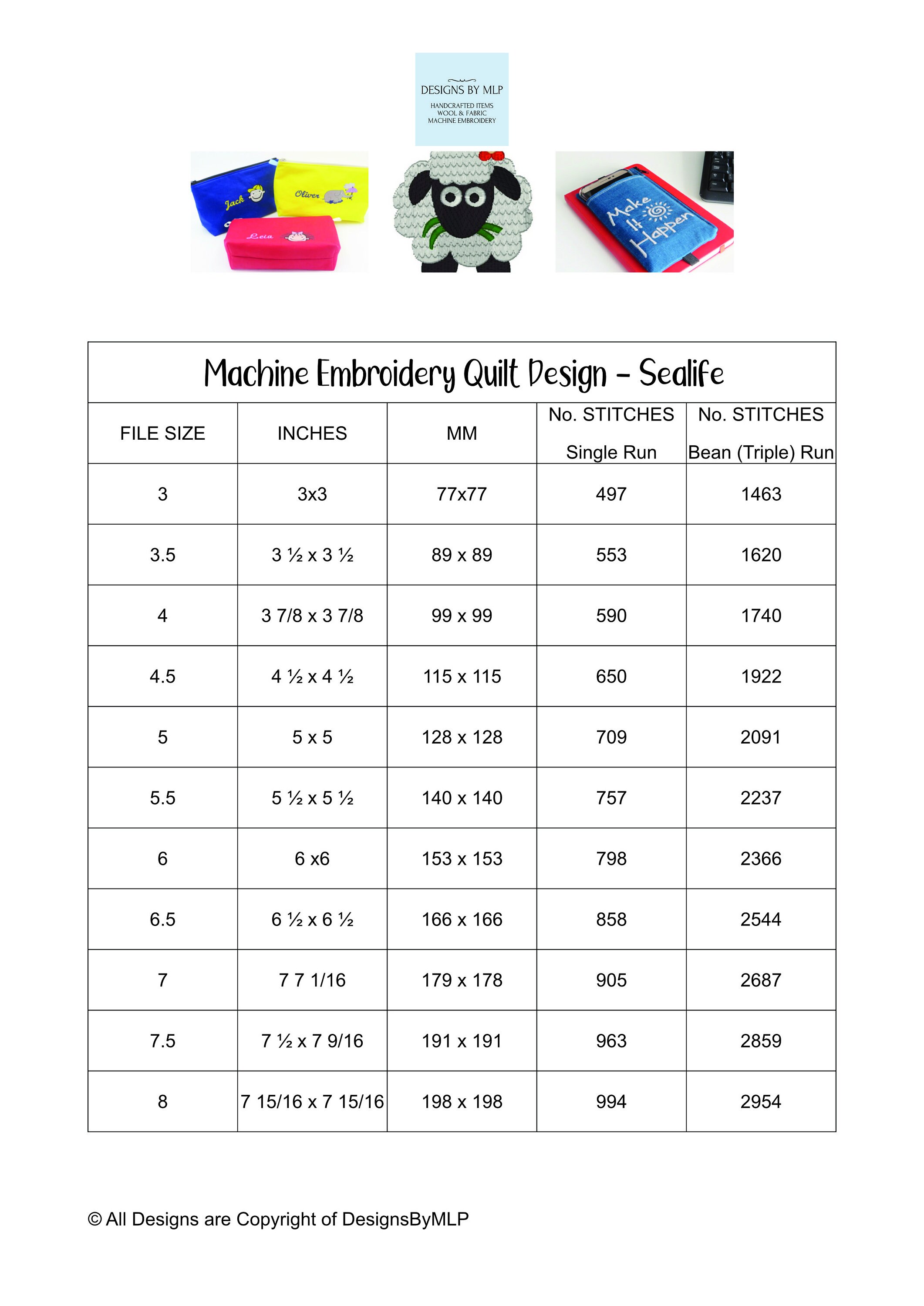 Sealife Fish Crab Seahorse Edge to Edge Quilt Pattern, E2E Quilt Block ...