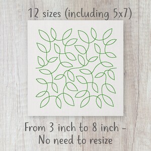 Wavy Leaves E2E Quilt Block Machine Embroidery Design, Continuous Line ...