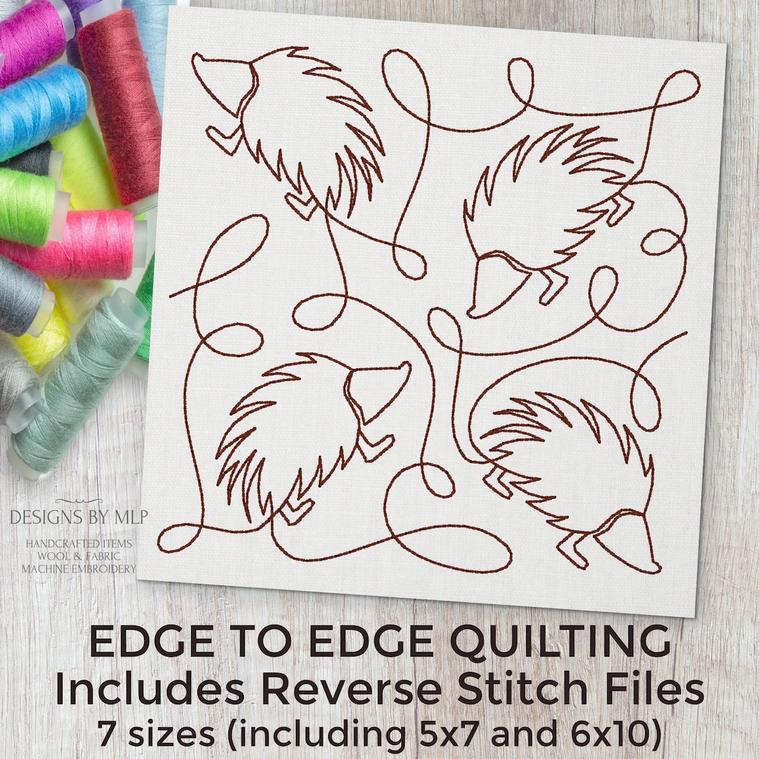 Spiky Hedgehog E2E Quilt Block Machine Embroidery Quilting Design ...