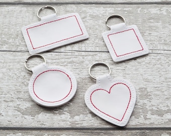 Machine Embroidery Design Set of 4 Blank Key Fob ITH Machine | Etsy