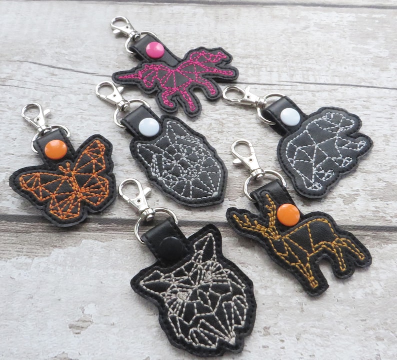 Embroidery Key Fob Design Set of 6 Animal Machine Embroidery - Etsy