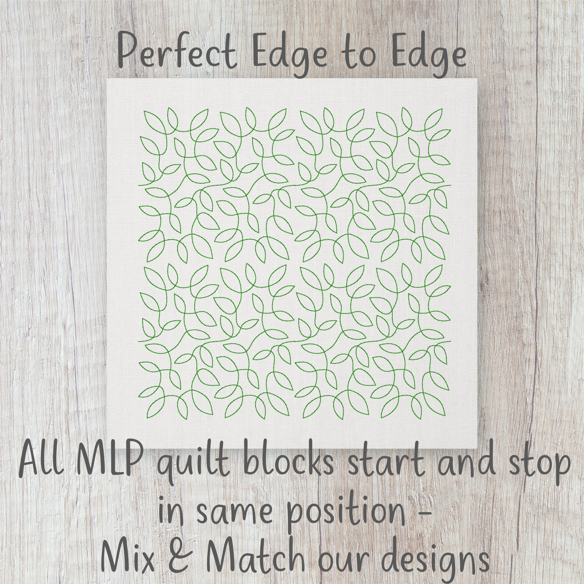 Wavy Leaves E2E Quilt Block Machine Embroidery Design, Continuous Line ...
