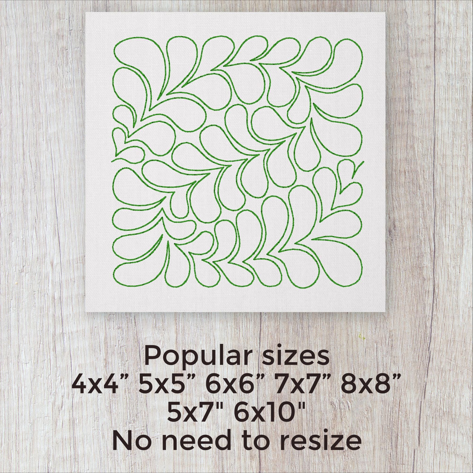 Feathers E2E Quilt Block Machine Embroidery Quilting Design, Continuous ...