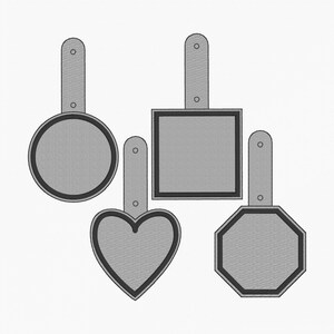 Blank Key Fob 4 Machine Embroidery Design, Circle Square Heart Octagon ...