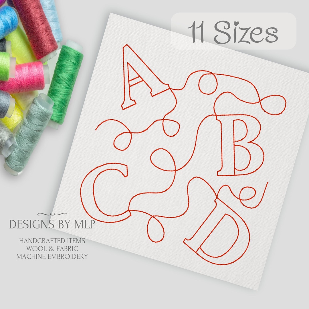 Alphabet Letters ABCD Edge to Edge Machine Embroidery Design Quick ...
