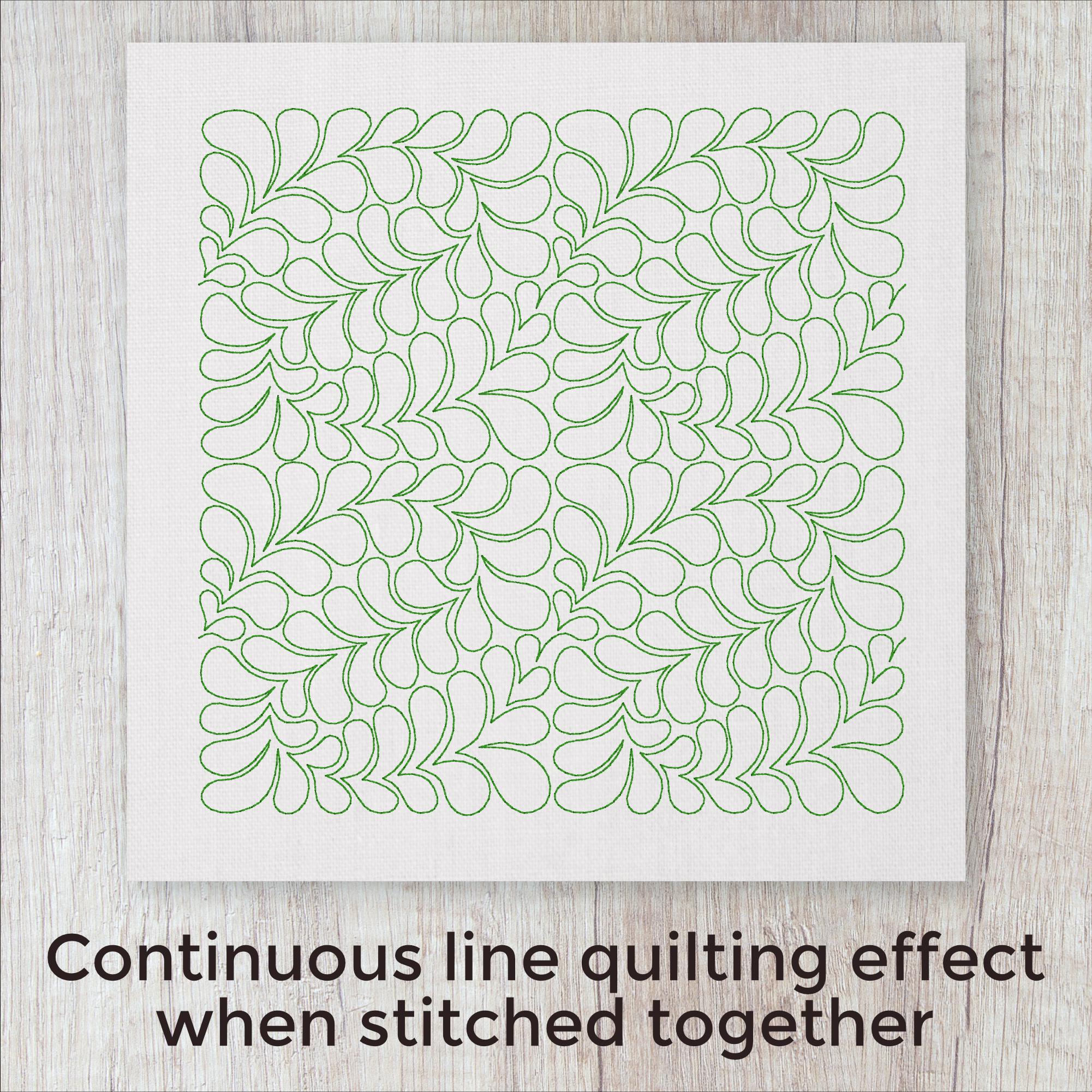 Feathers E2E Quilt Block Machine Embroidery Quilting Design, Continuous ...