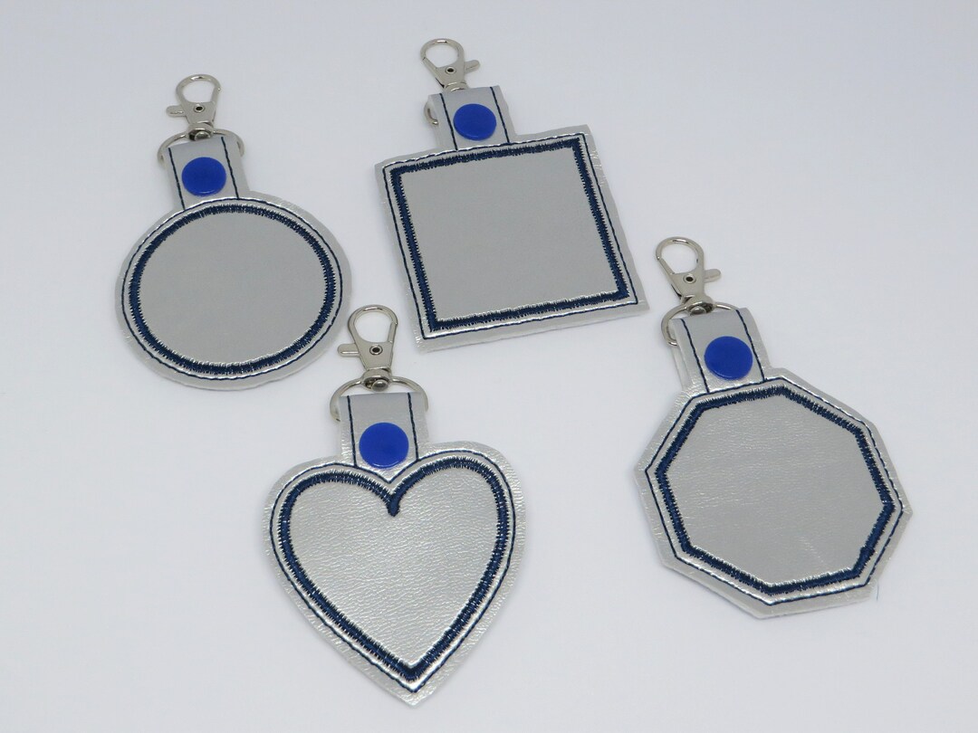 Blank Key Fob 4 Machine Embroidery Design, Circle Square Heart Octagon ...