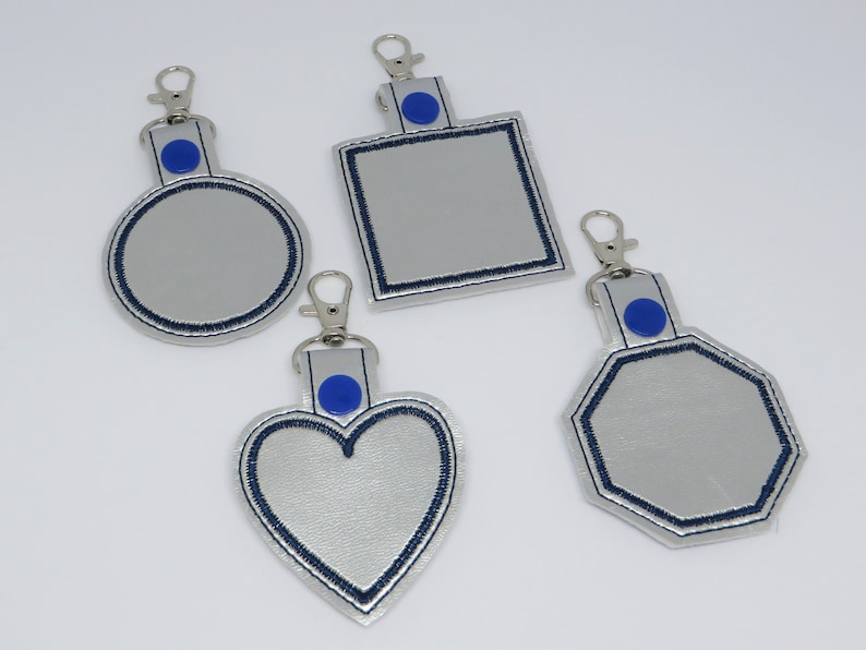 Blank Key Fob 4 Machine Embroidery Design, Circle Square Heart Octagon ...