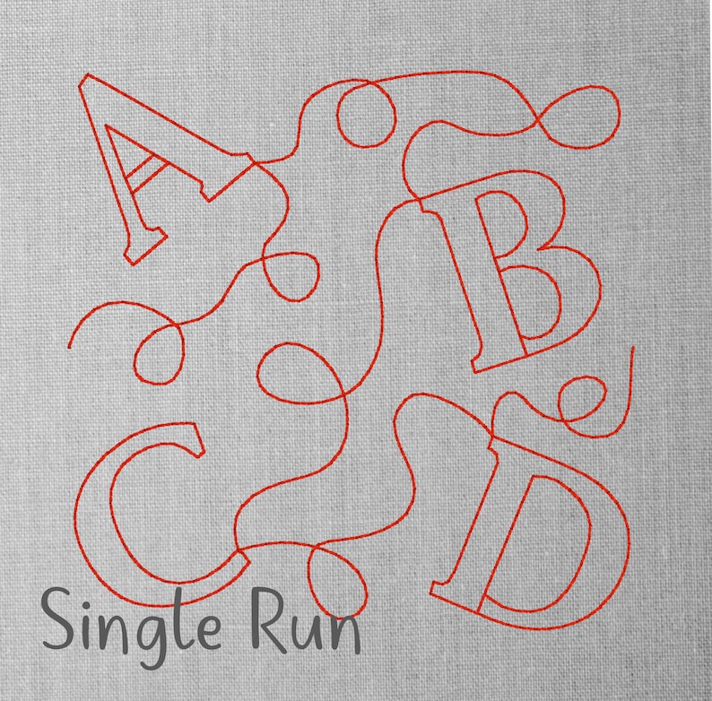 Alphabet Letters ABCD Edge to Edge Machine Embroidery Design - Etsy
