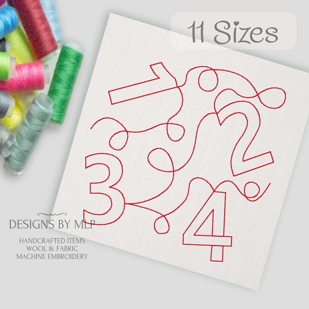 Number Numeral 1234 Edge to Edge Quilt Pattern, E2E Quilt Block ...