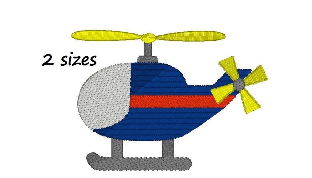 Helicopter Machine Embroidery Design, Manually Digitized Filled Machine ...