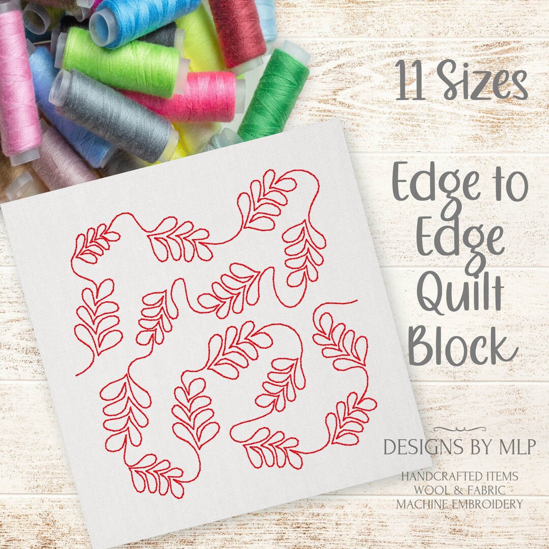 Elegant Feather Swirl Edge to Edge Quilt Pattern, E2E Quilt Block ...