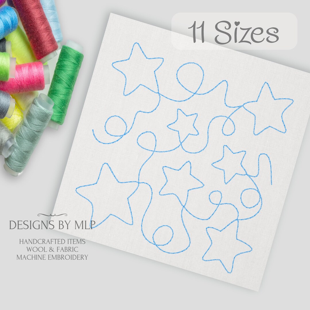 Star Shape Edge to Edge Quilt Pattern, E2E Quilt Block Machine ...