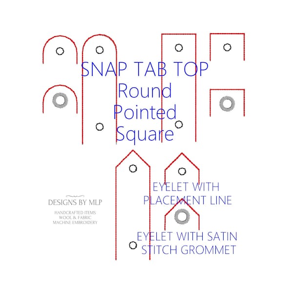 Snap Tab Embroidery File - Etsy