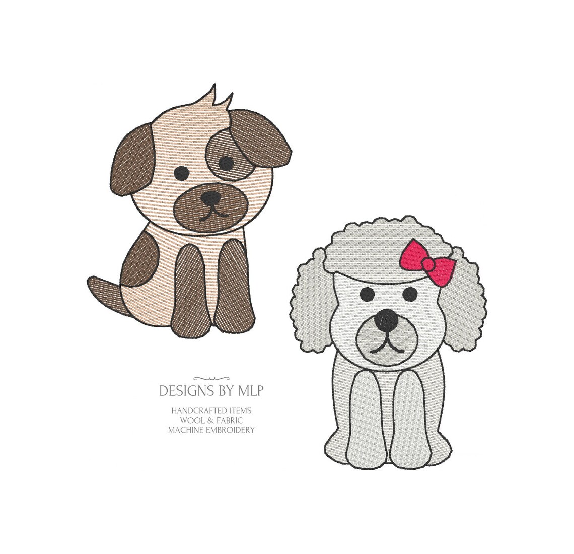 Dog Embroidery Designs Cute Puppy Pattern Quick Stitch - Etsy